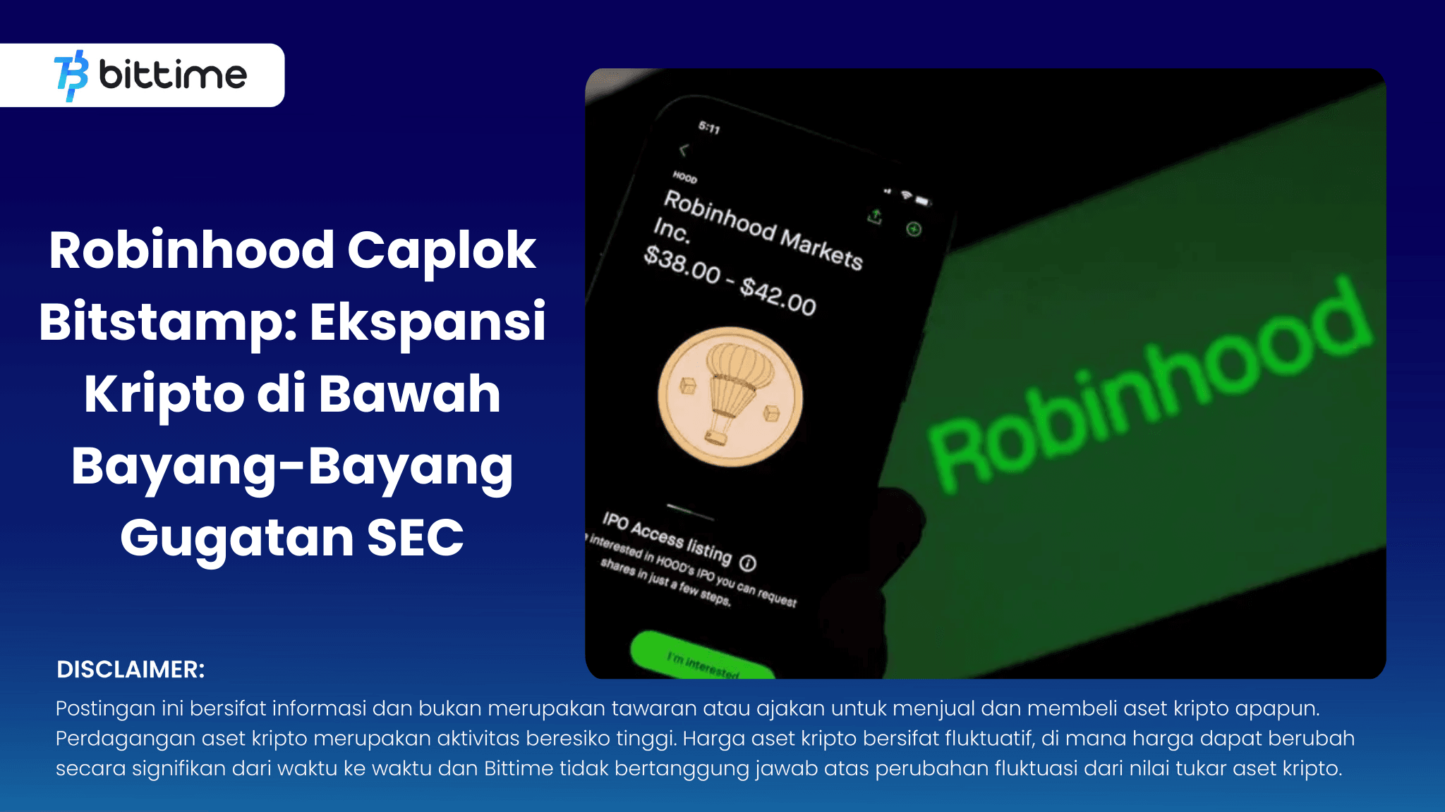 Robinhood Caplok Bitstamp: Ekspansi Kripto di Bawah Bayang-Bayang Gugatan SEC
